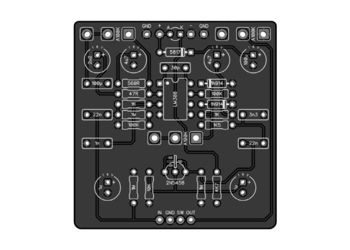 Pedal PCB Muroidea Distortion - Rakennussarja PP-PCB038