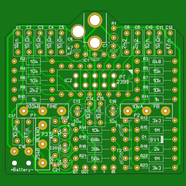 UralTone Opto Phaser piirilevy - PCB